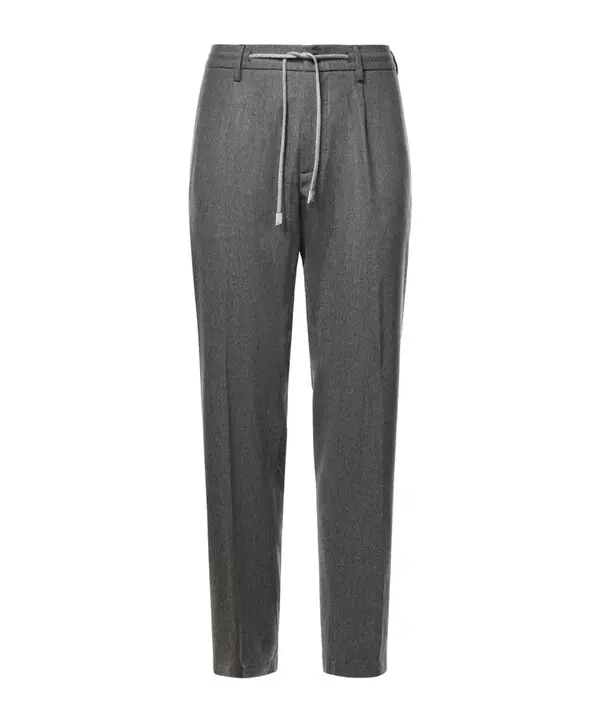 Eleventy Straight-leg Drawstring Trousers - Grey