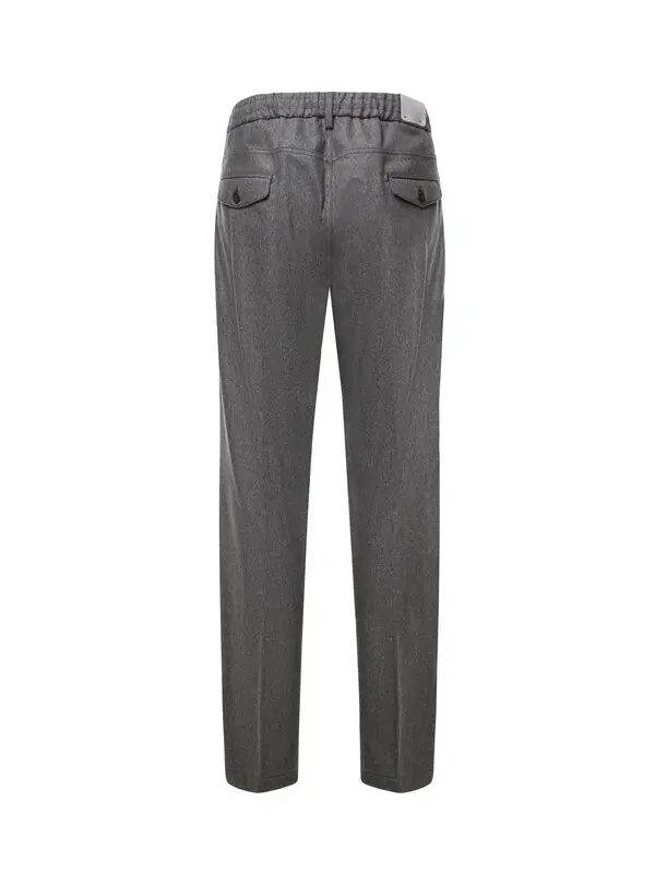 Eleventy Straight-leg Drawstring Trousers - Grey