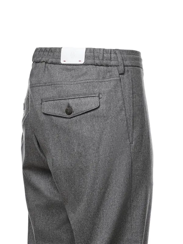 Eleventy Straight-leg Drawstring Trousers - Grey