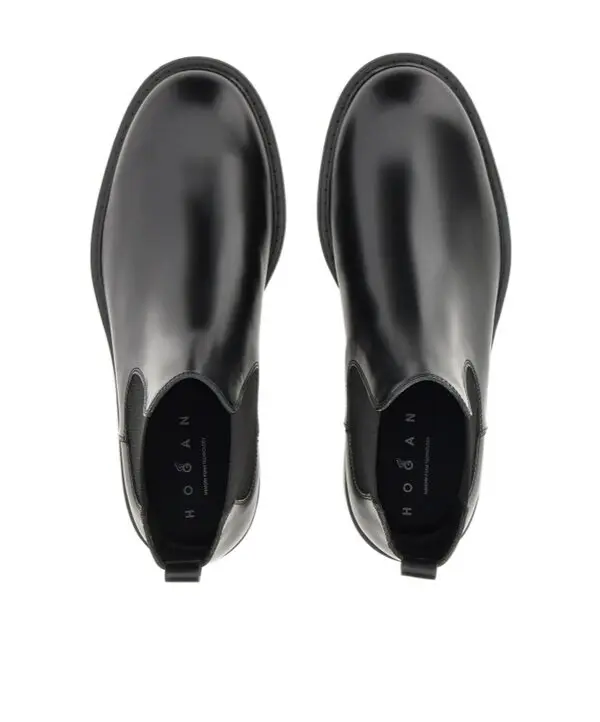 Hogan Round Toe Slip-on Chelsea Boots
