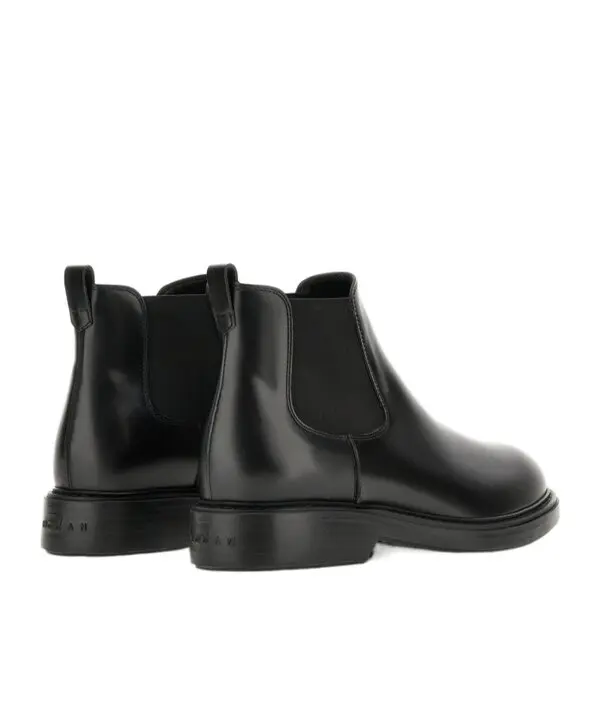 Hogan Round Toe Slip-on Chelsea Boots