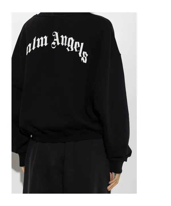 Palm Angels Long Sleeve Crewneck Sweatshirt With Logo