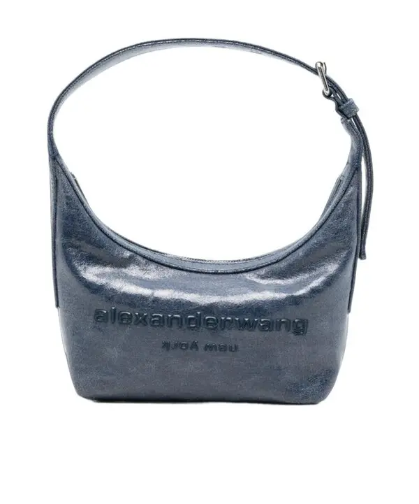 Alexander Wang Crinkled-effect Logo-debossed Shoulder Bag