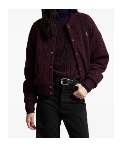 Polo Ralph Lauren Buttoned Cable-knit Cardigan - Purple