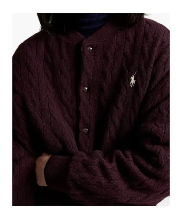 Polo Ralph Lauren Buttoned Cable-knit Cardigan - Purple