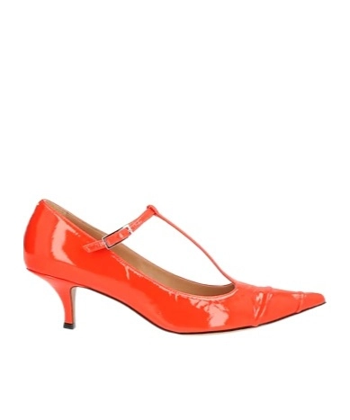 MAISON MARGIELA Patent Leather T-bar Pumps - Orange