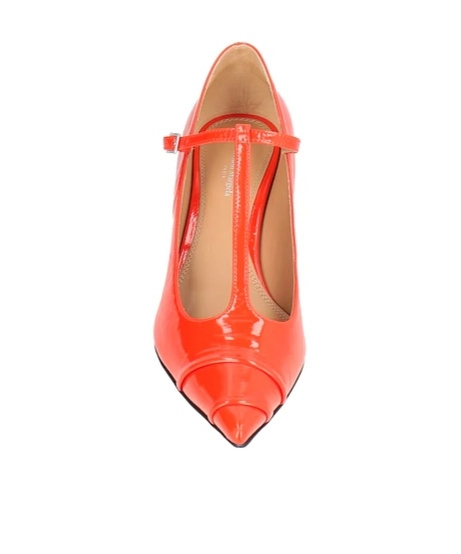 MAISON MARGIELA Patent Leather T-bar Pumps - Orange