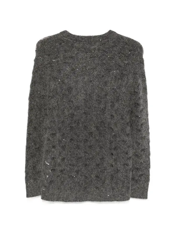 Seventy Sequin-embellished Open-knit Sweater