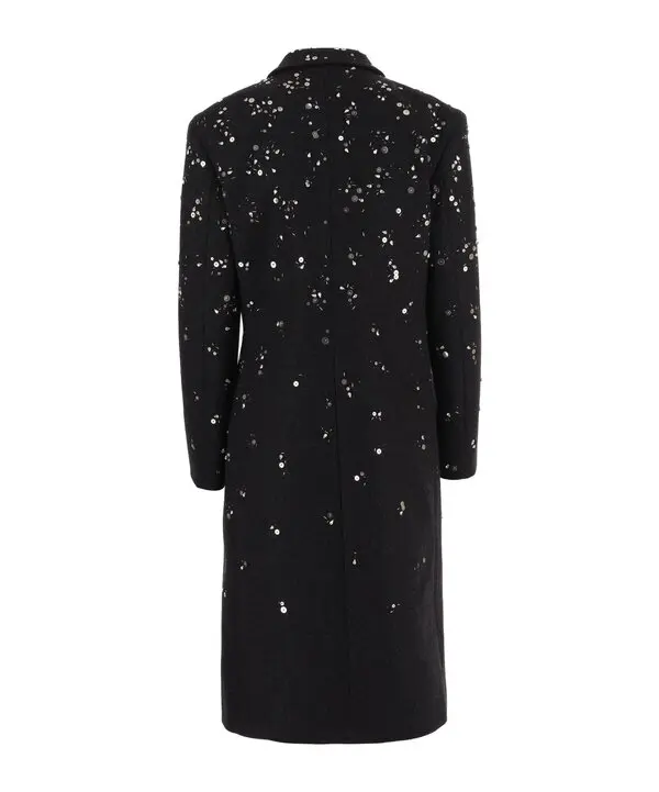 JIL SANDER Embellished Lapel Collar Long Coat