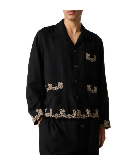 BODE Laurelist Wool Flannel Overshirt
