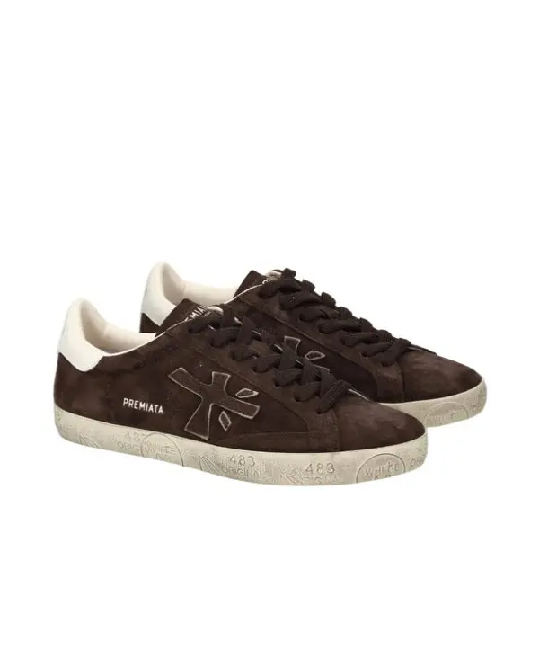 Premiata Round Toe Lace Up Sneakers
