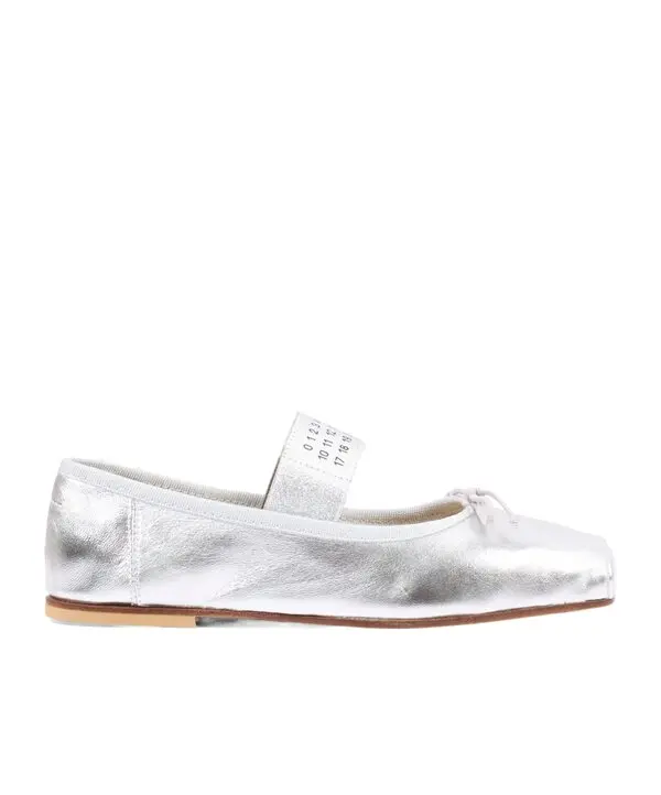 MAISON MARGIELA Metallic Logo Ballet Flats