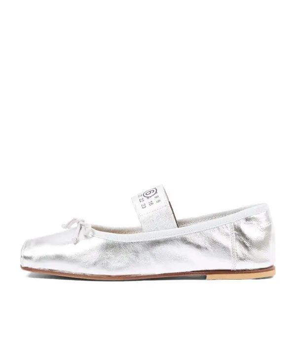 MAISON MARGIELA Metallic Logo Ballet Flats