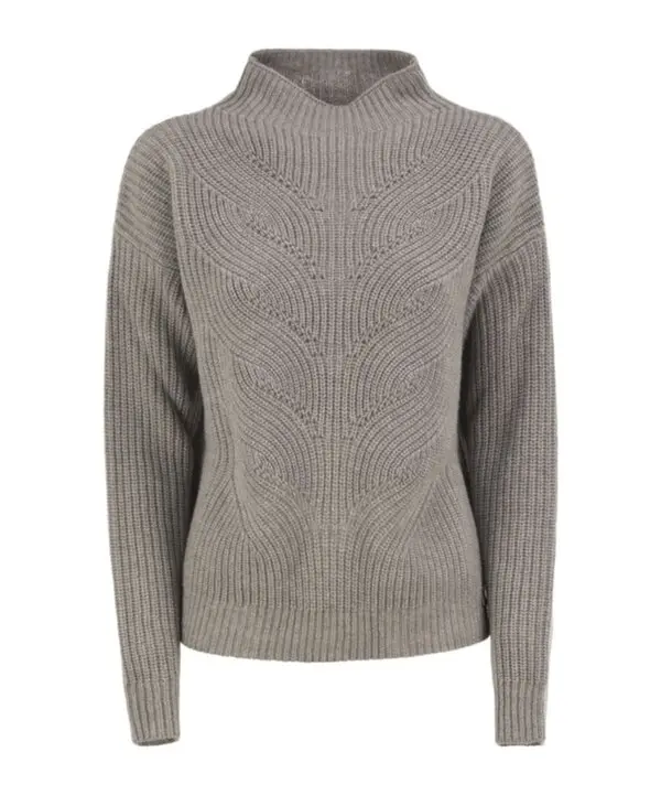 Herno Textured Mock Neck Wool Pullover