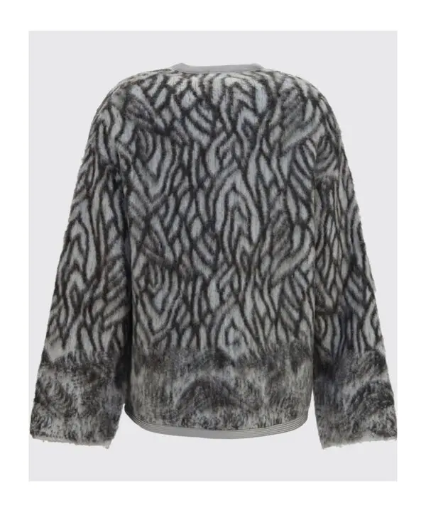 FORTE_FORTE Brushed Knit Cardigan With Abstract Pattern