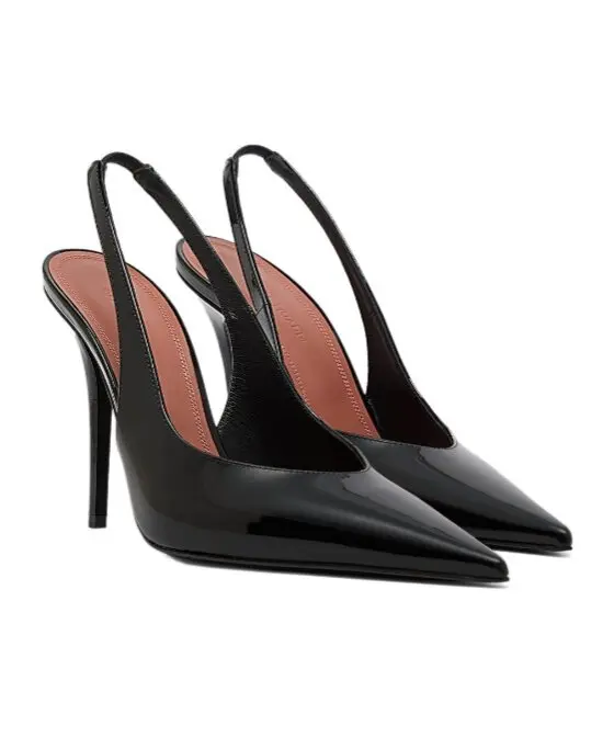 Amina Muaddi Pointed High-heeled Slingback Sandals