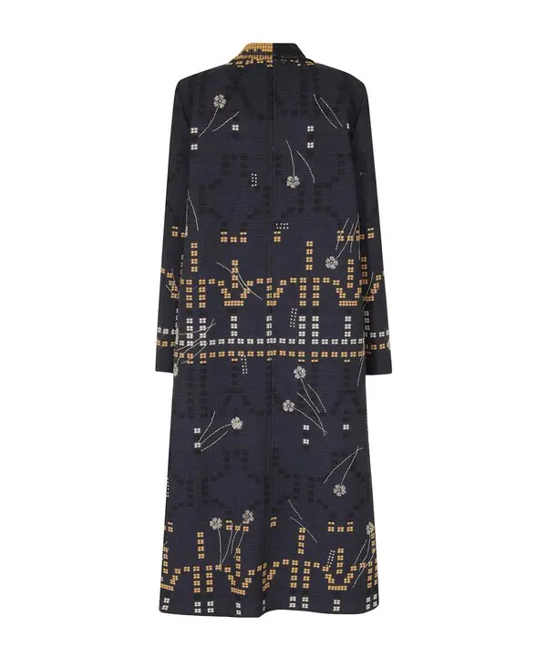 FORTE_FORTE Geometric Pattern Embroidered Jacket With Fringe Trim