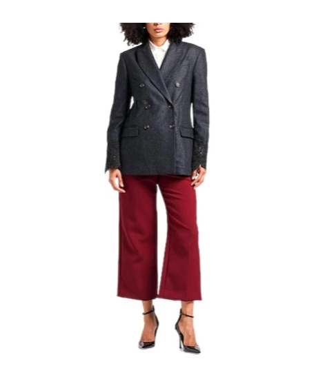 Brunello Cucinelli Wool Double-breasted Blazer With Lace Detail