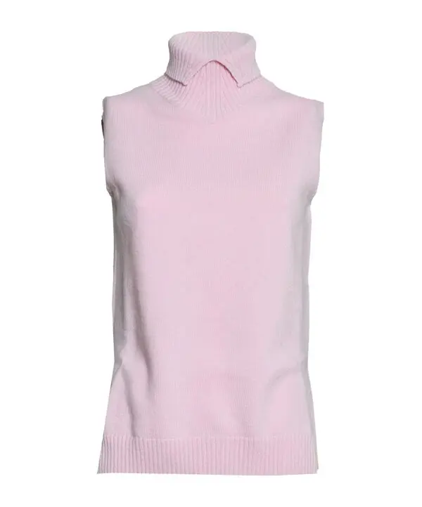 JIL SANDER Sleeveless High Neck Ribbed-knit Top - Pink