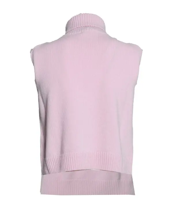 JIL SANDER Sleeveless High Neck Ribbed-knit Top - Pink