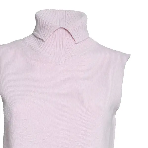 JIL SANDER Sleeveless High Neck Ribbed-knit Top - Pink