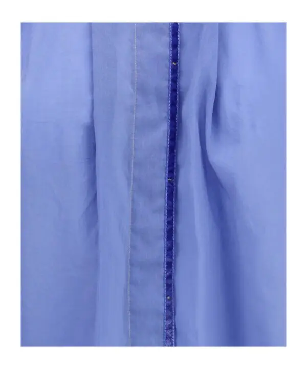 FORTE_FORTE Pleated High-neck Blouse With Button Front
