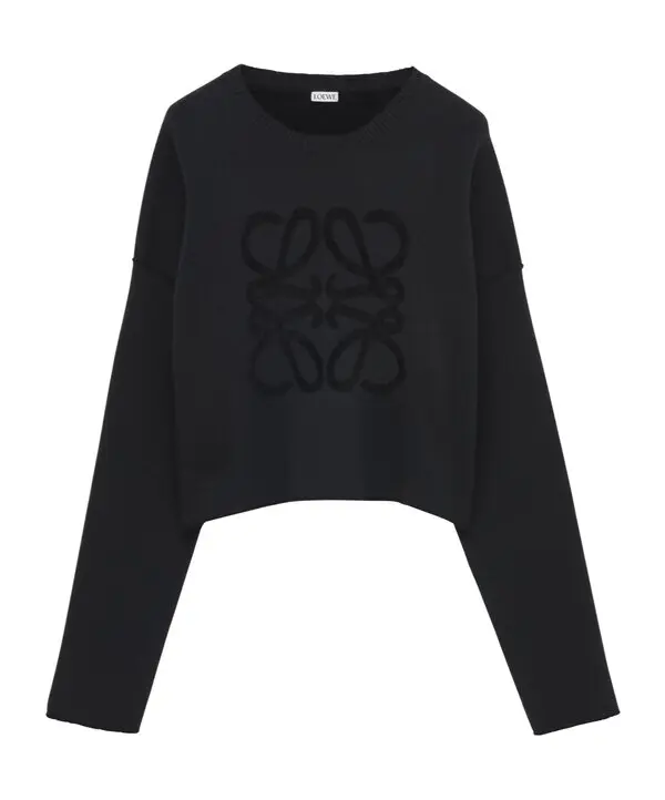 Loewe Logo Crew Neck Sweater - Black