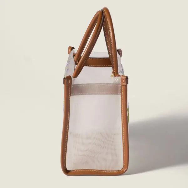 Miu Miu Embroidered Mesh Top-handle Bag