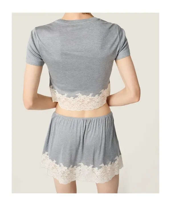 Miu Miu Silk Jersey Top - Grey