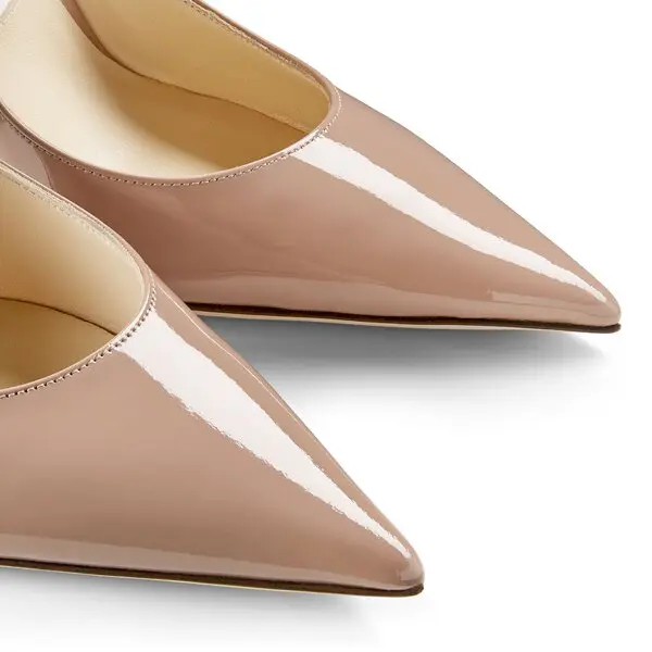 JIMMY CHOO Bing 100 Patent Leather Mules With Crystal Strap