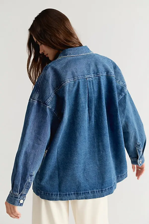 THE WOLF GANG Embroidered Denim Shirt