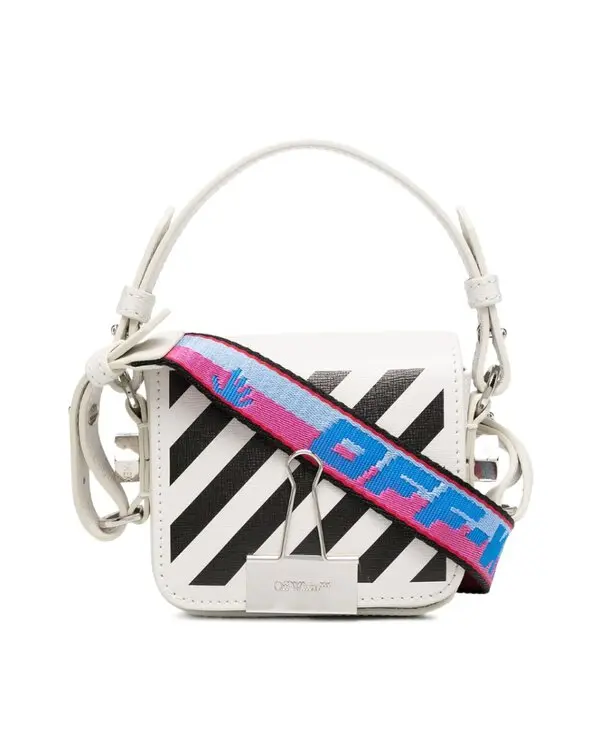Off-White Diagonal Baby Flap Bag - White