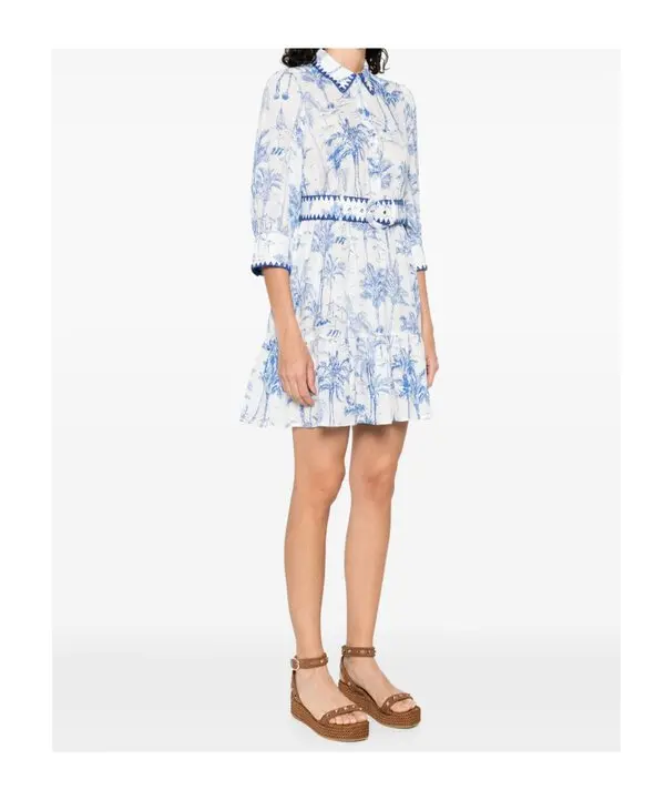 MC2 SAINT BARTH Printed Belted Shirt Dress