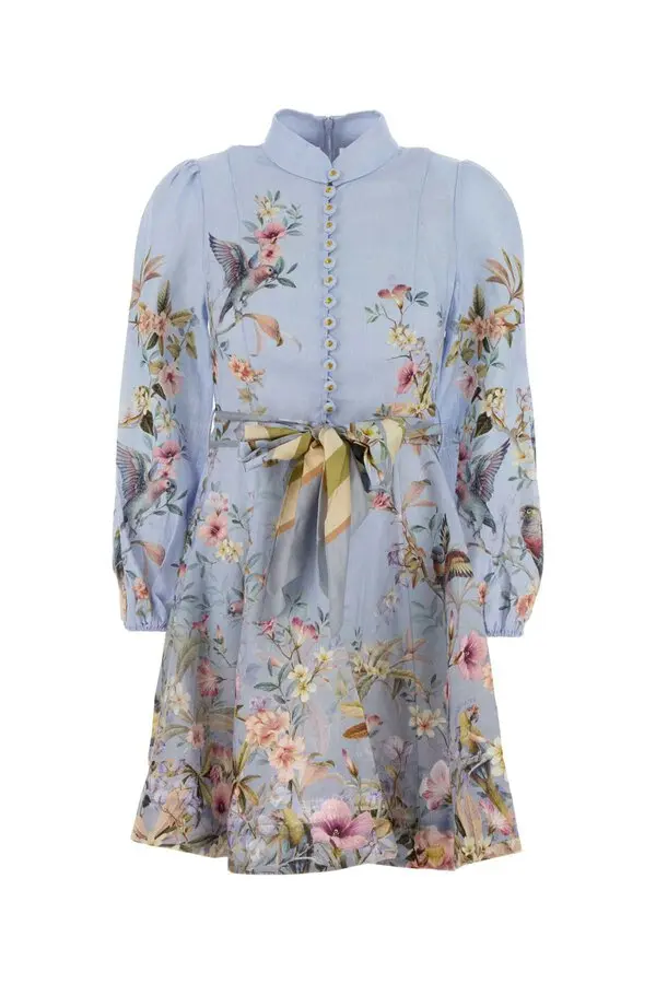 Zimmermann Printed Linen Rebellion Mini Dress