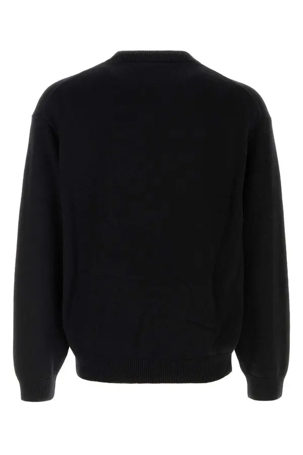 Kenzo Tiger Intarsia Wool Blend Crew Neck Sweater - Black