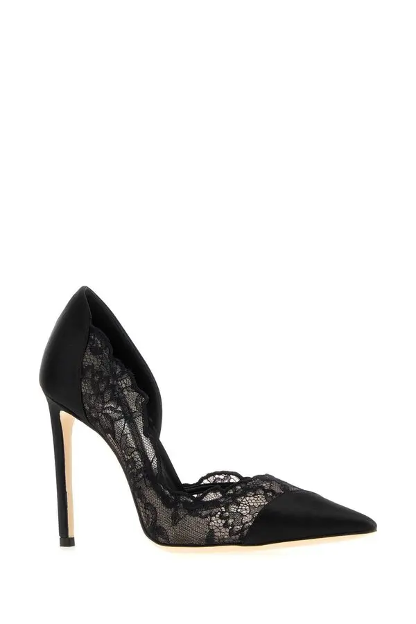JIMMY CHOO Brigitte 100 Lace And Satin Pumps - Black