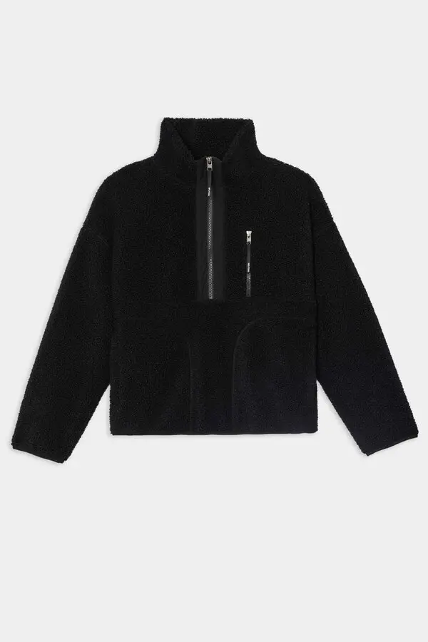 Splits59 Reese Sherpa Half Zip Pullover - Black