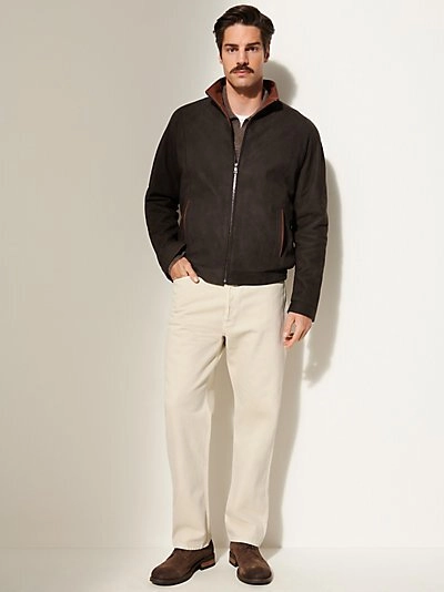Overland Stanley Buffed Leather Bomber Jacket