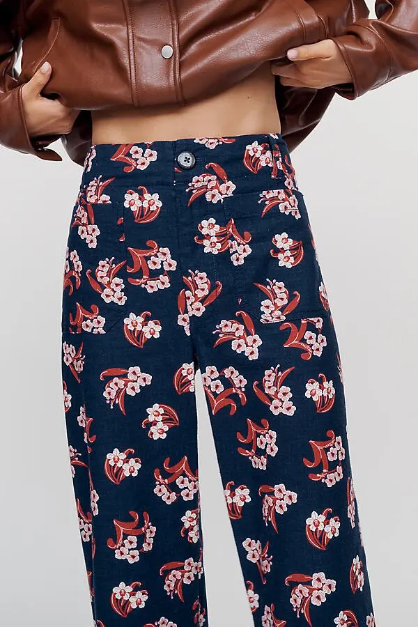 Maeve Colette Full-length Prted Wide-leg Pants
