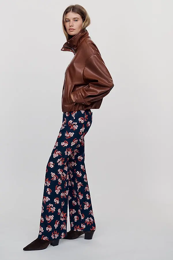 Maeve Colette Full-length Prted Wide-leg Pants