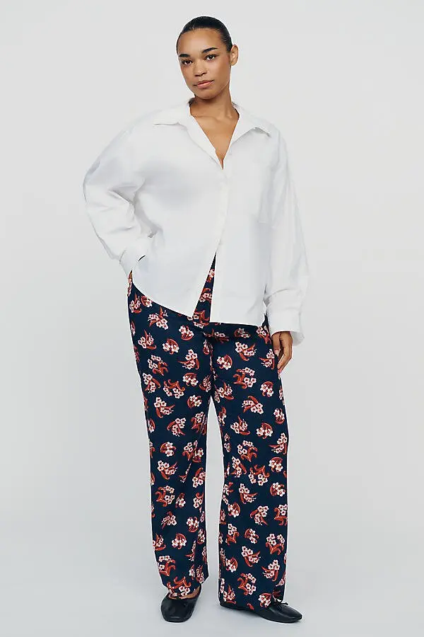 Maeve Colette Full-length Prted Wide-leg Pants