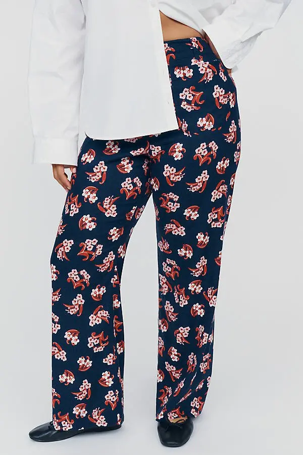 Maeve Colette Full-length Prted Wide-leg Pants