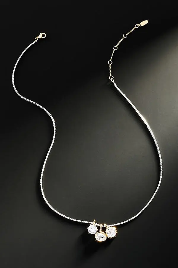 Anthropologie Demi-fine Tri-crystal Necklace