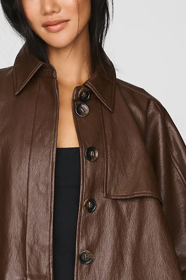 Maeve Faux-leather Cape Jacket