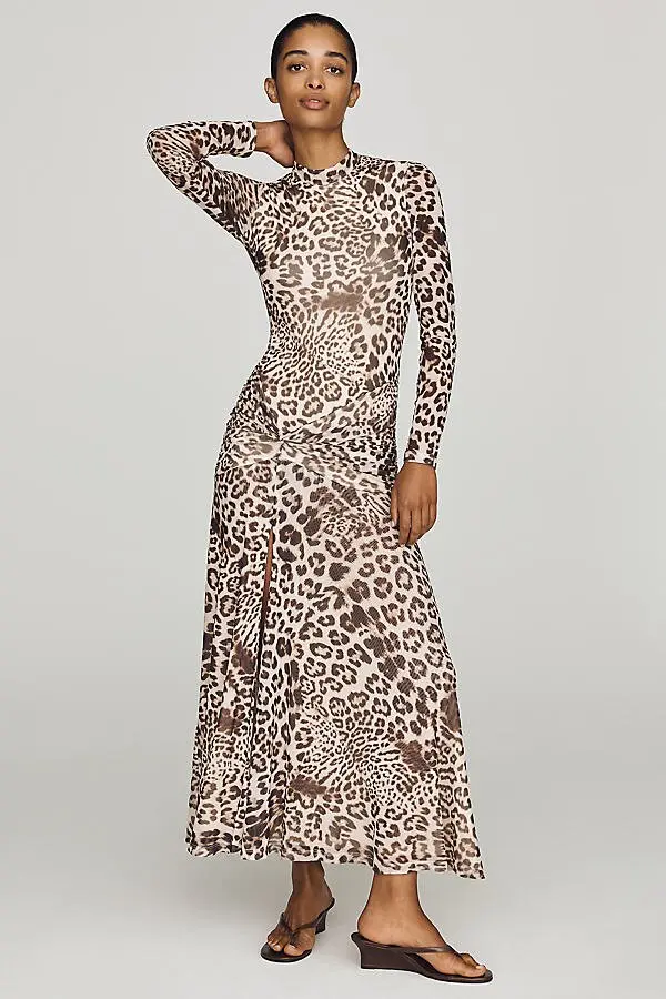 Bardot Lea Prted Mesh Maxi Dress