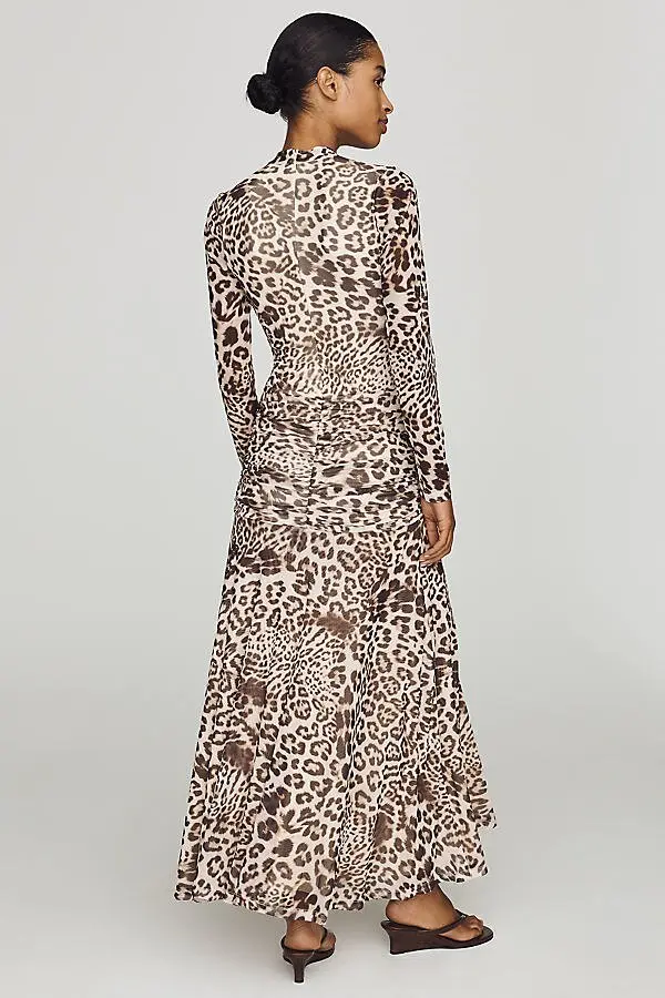 Bardot Lea Prted Mesh Maxi Dress