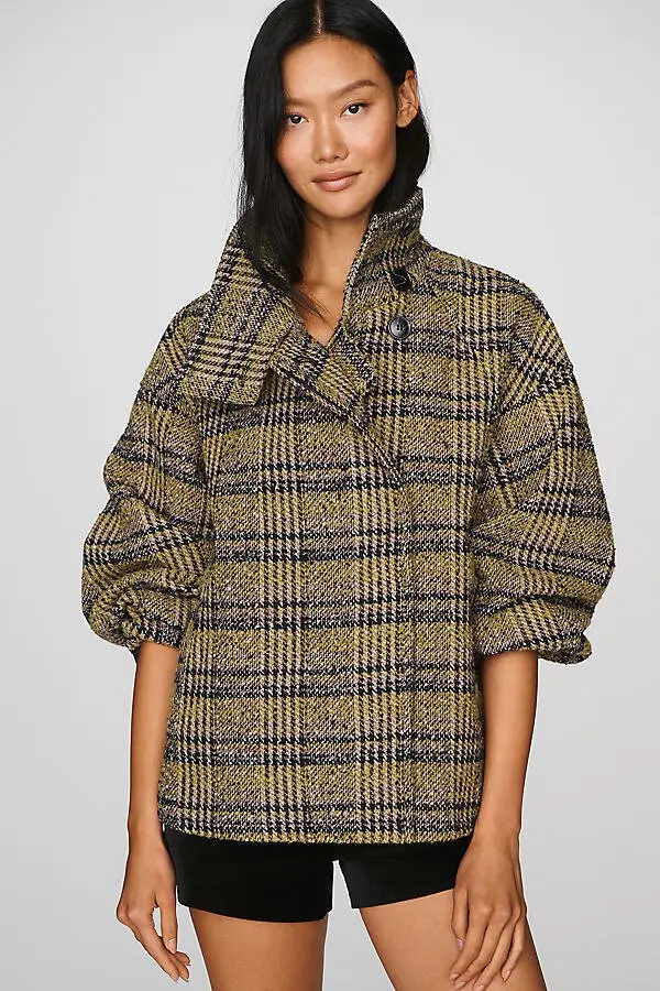 Anthropologie Bouclé Funnel-neck Coat Jacket