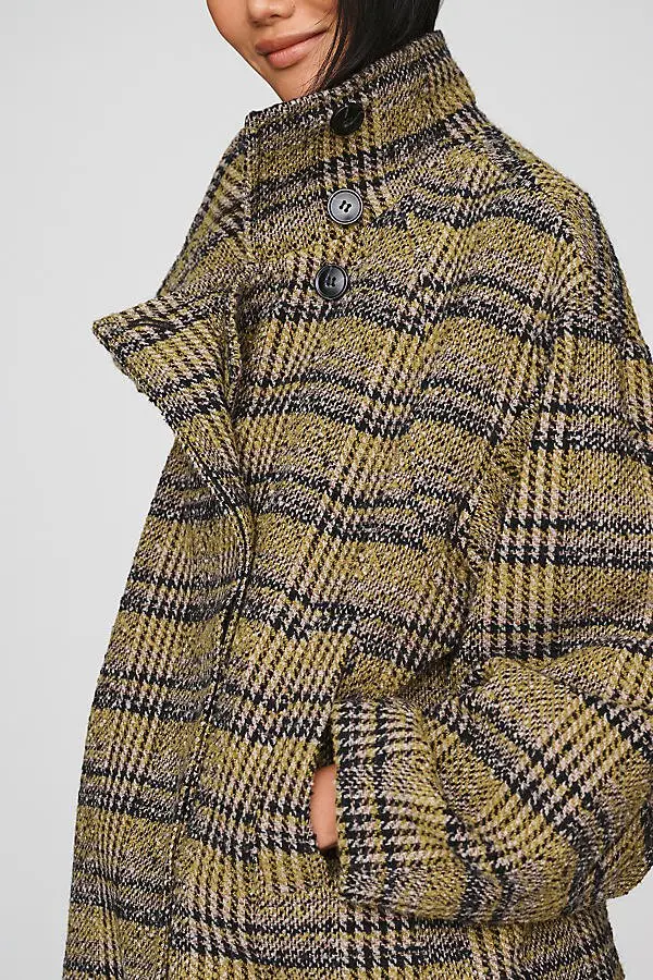 Anthropologie Bouclé Funnel-neck Coat Jacket