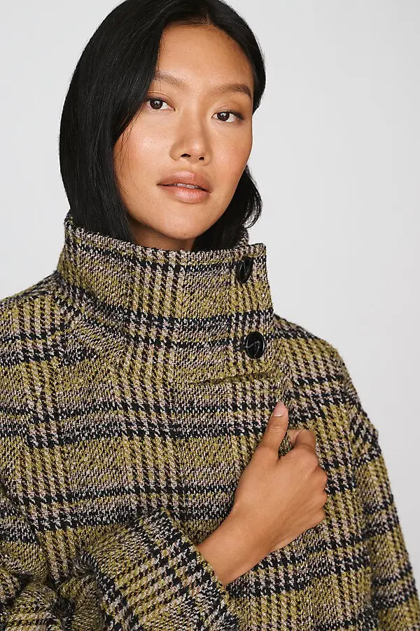 Anthropologie Bouclé Funnel-neck Coat Jacket