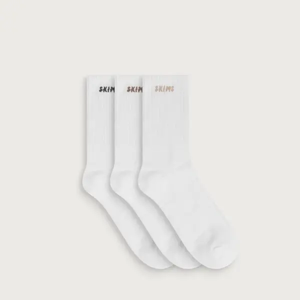 SKIMS Ribbed Crew Sock 3-pack